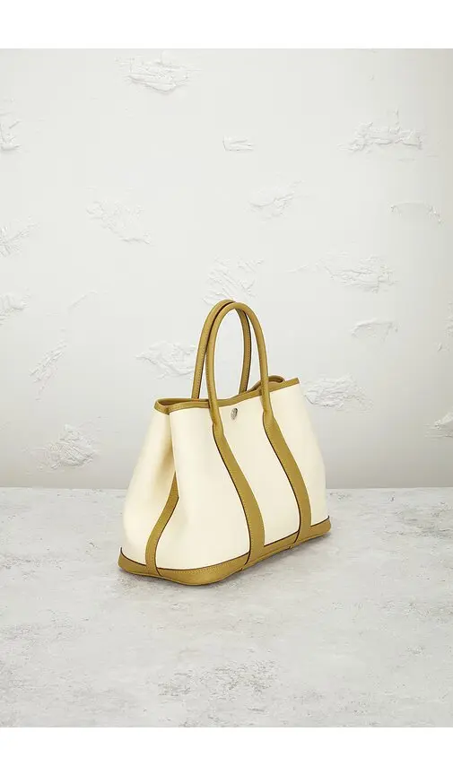 FWRD RENEW Hermes Toile & Leather Garden Party 30 Tote Bag