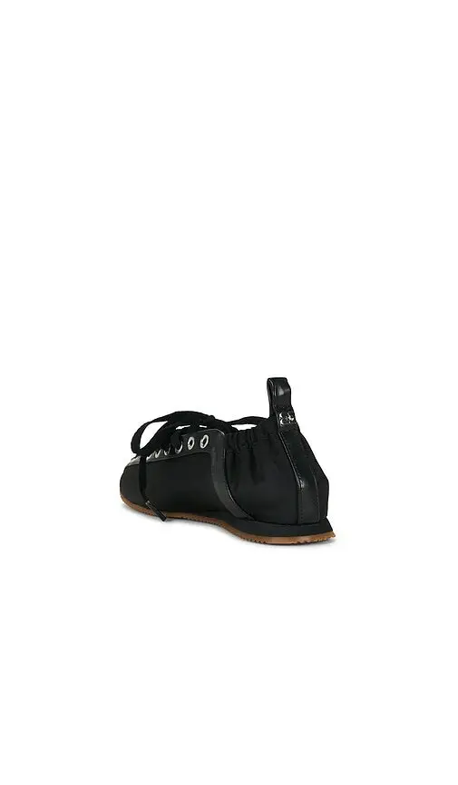 GANNI Lace-up Ballerina Sneakers - Black