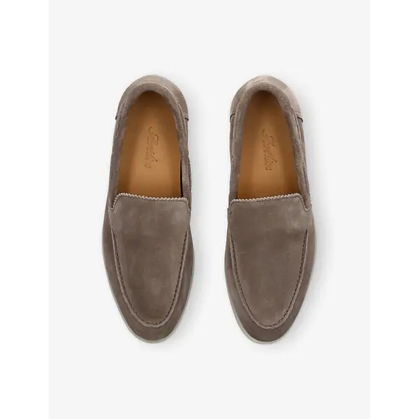 AURELIEN Yacht Suede Loafers - Grey Mid