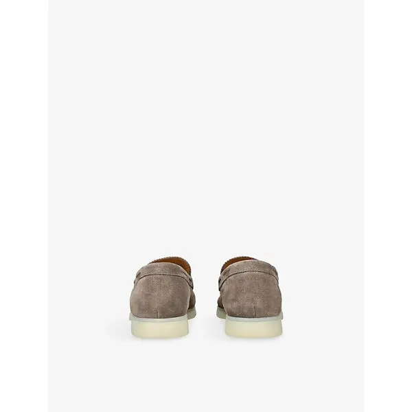 AURELIEN Yacht Suede Loafers - Grey Mid