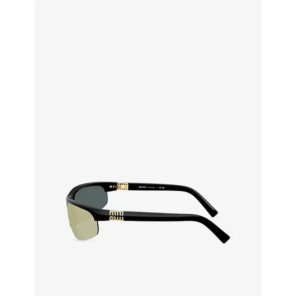 Miu Miu Mu A02sf Oval-frame Injected Sunglasses