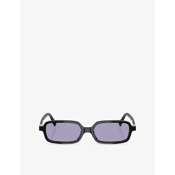 Miu Miu Mu 11zsf Rectangle-frame Acetate Sunglasses - Black