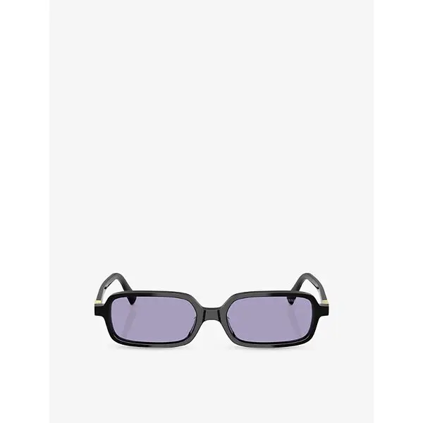 Miu Miu Mu 11zsf Rectangle-frame Acetate Sunglasses
