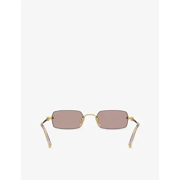 Miu Miu Mu B50s Rectangle-frame Metal Sunglasses