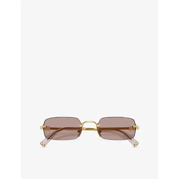Miu Miu Mu B50s Rectangle-frame Metal Sunglasses