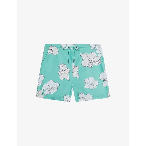 Ted Baker London Ampbell Floral-print Recycled-polyester Swim Shorts
