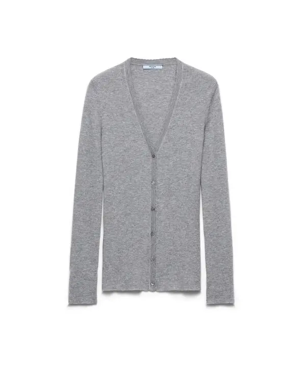 Prada Ribbed Cashmere Cardigan