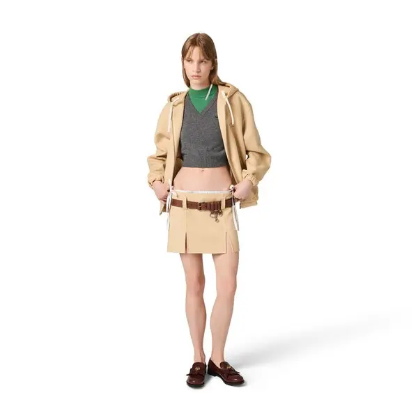 Miu Miu Cashmere Cropped Turtleneck Sweater - Slate/green