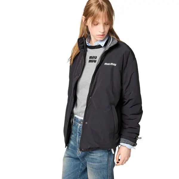 Miu Miu Pongé And Fleece Jacket