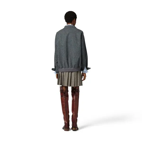 Miu Miu Checked Flannel Blouson Jacket