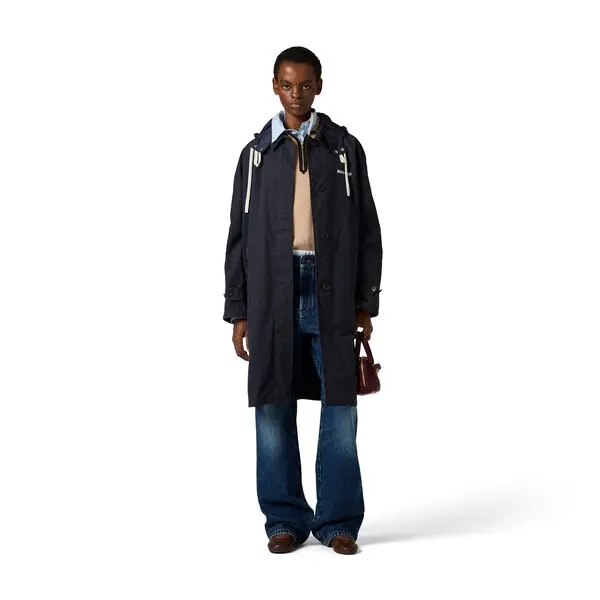 Miu Miu Single-breasted Gabardine Coat