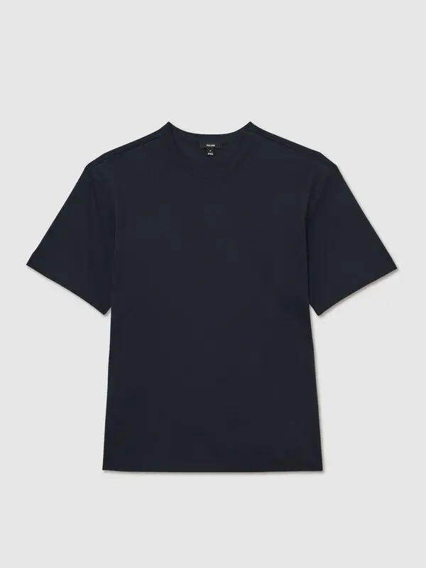 REISS Airwater-cotton Relaxed-fit T-shirt - Navy