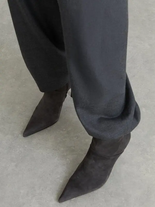 REISS Suede Pointed-toe Stiletto Ankle Boots