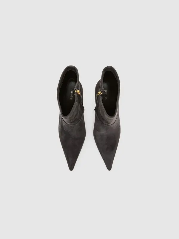 REISS Suede Pointed-toe Stiletto Ankle Boots