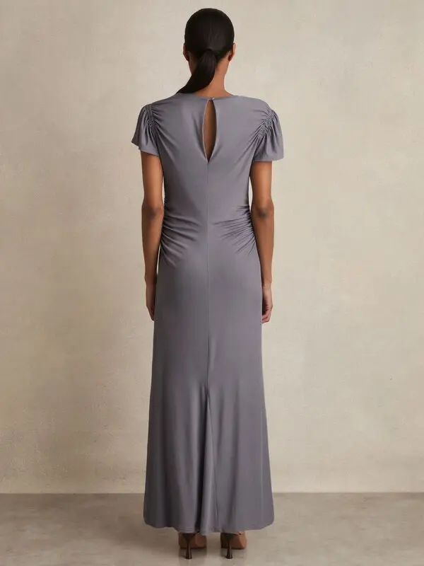 REISS Helia Blend Ruched Jersey Maxi Dress