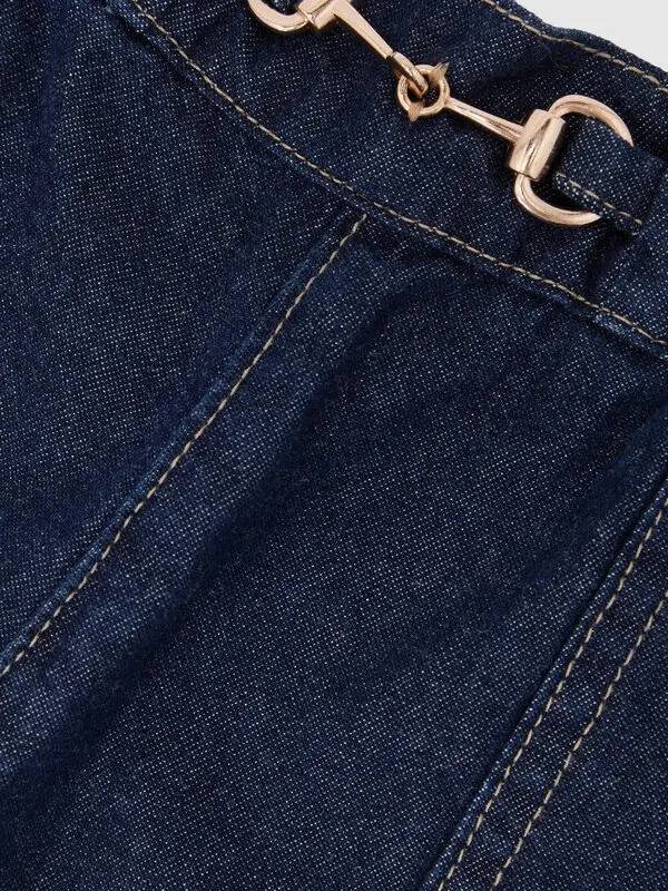 REISS 3-9 Yrs Horsebit-detail Denim Shorts