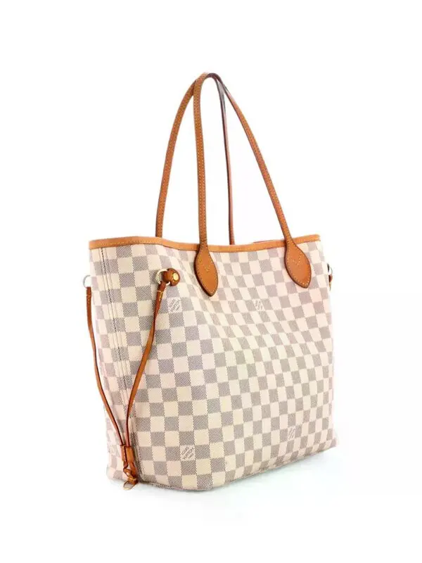 LOUIS VUITTON Neverfull Nm Damier Mm Tote Bag - White