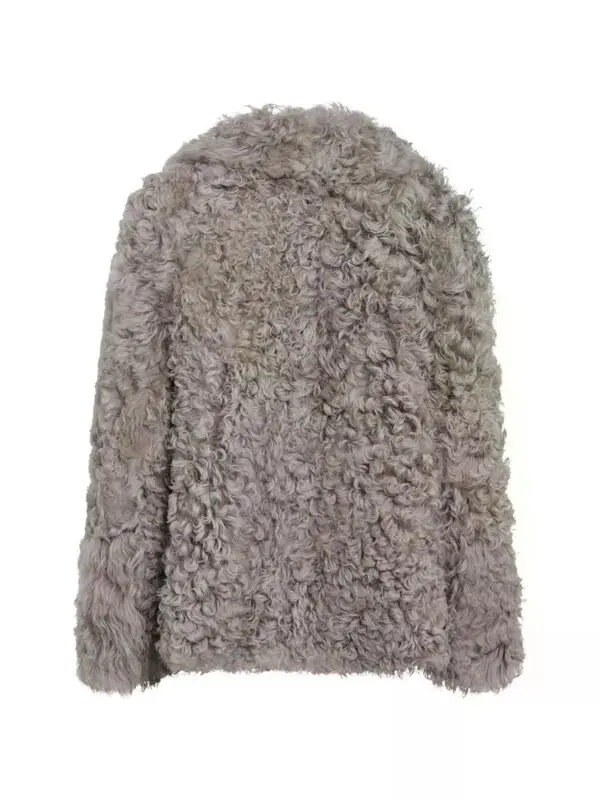 BLANCHA Shearling Double-breasted Jacket - Grey
