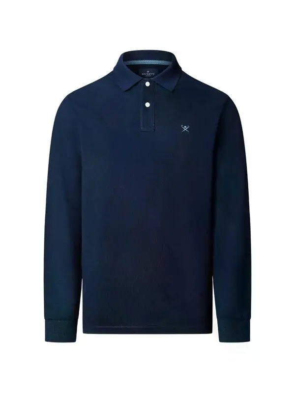 HACKETT LONDON Logo-embroidered Long-sleeve Polo Shirt