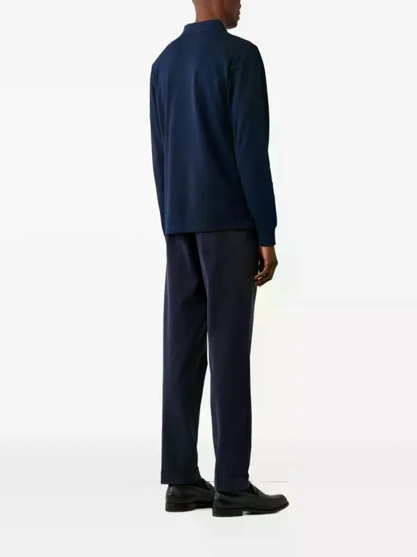 HACKETT LONDON Logo-embroidered Long-sleeve Polo Shirt