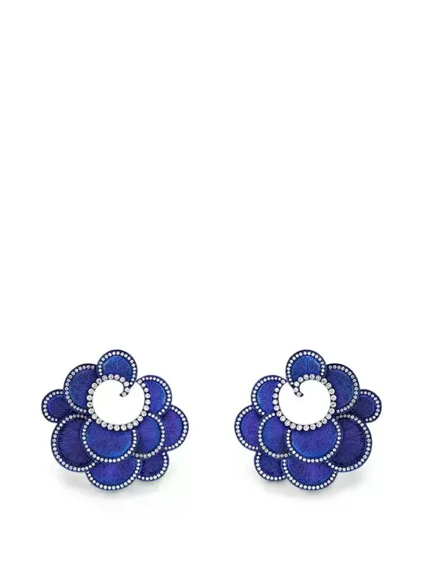 SABOO FINE JEWELS Diamond Scalloped Earrings - Blue