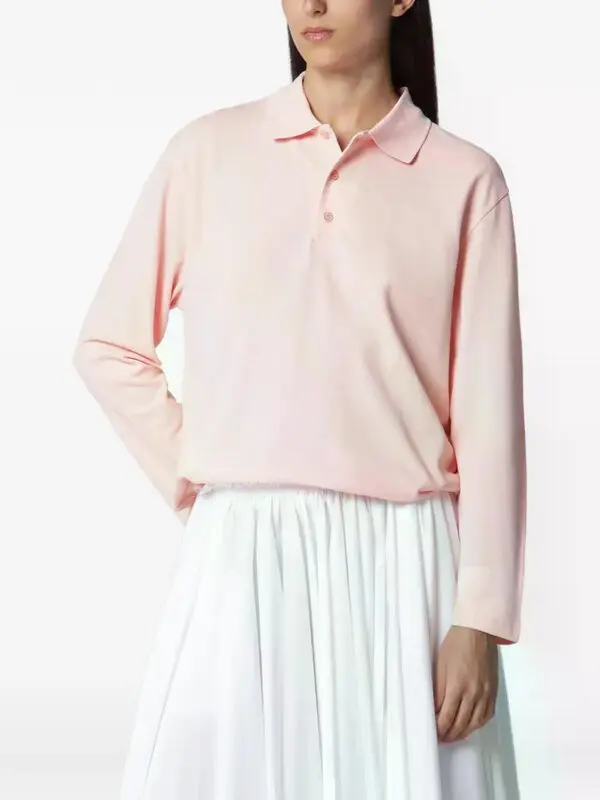 FLORE FLORE Diana Long-sleeve Polo Shirt - Pink