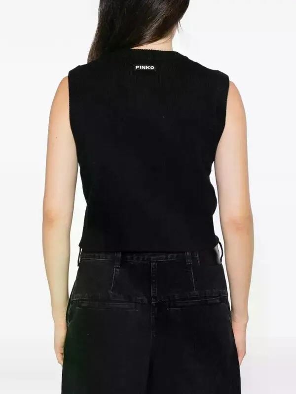Pinko Pocket-detail Sleeveless Sweater - Black