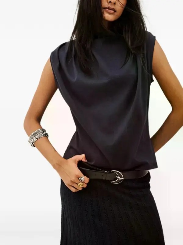 Ba&sh Hoda Draped High-neck Top