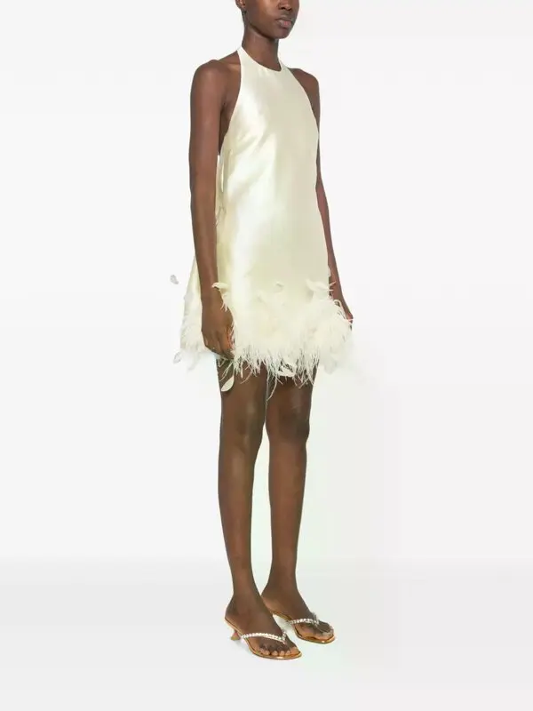 SELF-PORTRAIT Feather-trim Mini Dress