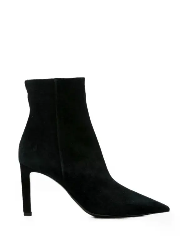 JIMMY CHOO Frankie Suede Pointed-toe Ankle Boots - Black