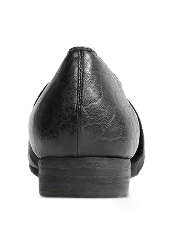 UMA WANG Leather Elasticated Flats - Black