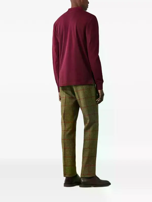 HACKETT LONDON Logo-embroidered Long-sleeve Polo Shirt