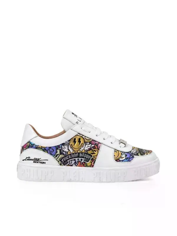 Philipp Plein Mirror Smile Graphic-print Lace-up Sneakers