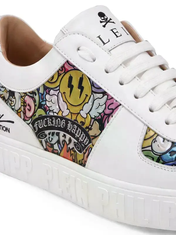 Philipp Plein Mirror Smile Graphic-print Lace-up Sneakers