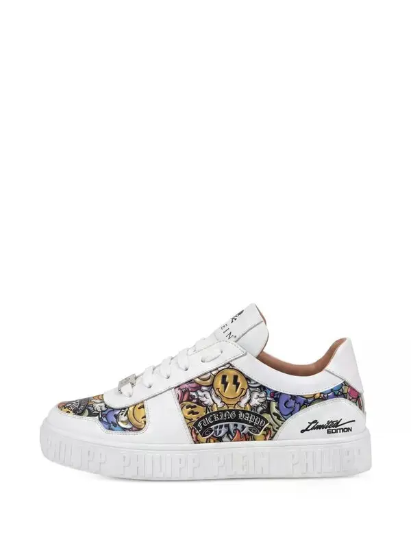 Philipp Plein Mirror Smile Graphic-print Lace-up Sneakers