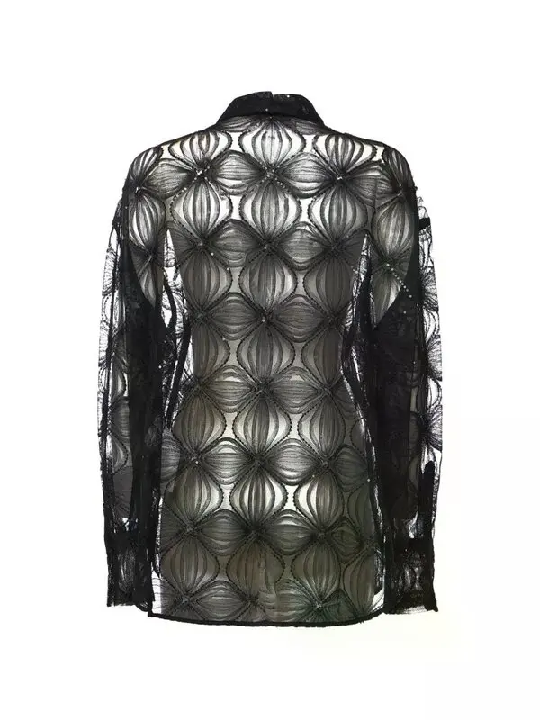 GENNY Embellished Floral-lace Shirt