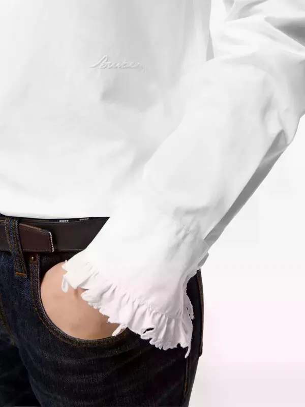 Burberry Classic Fit Ruffled Cotton Poplin Shirt