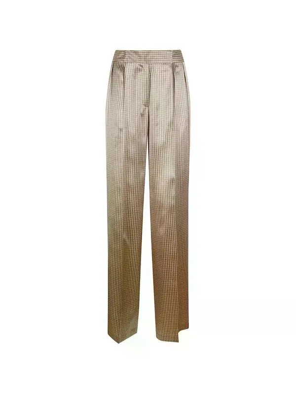 Kiton Check Pleated Trousers