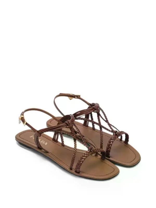 Prada Braided Cage Sandals