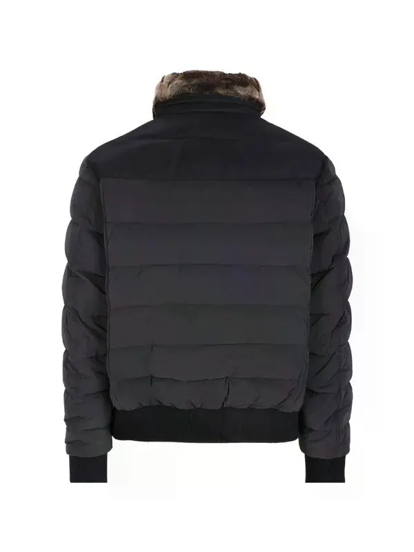 MOORER Padded Faux-fur-trim Coat