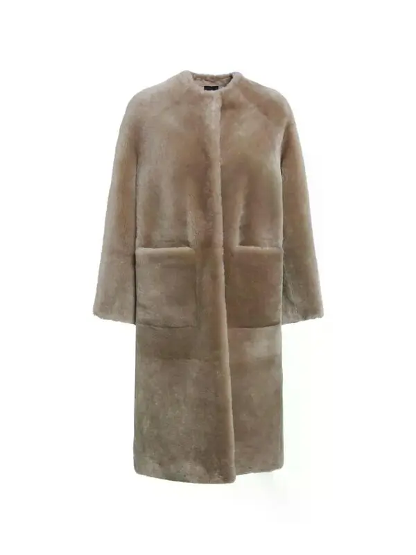 BLANCHA Patch-pocket Collarless Coat