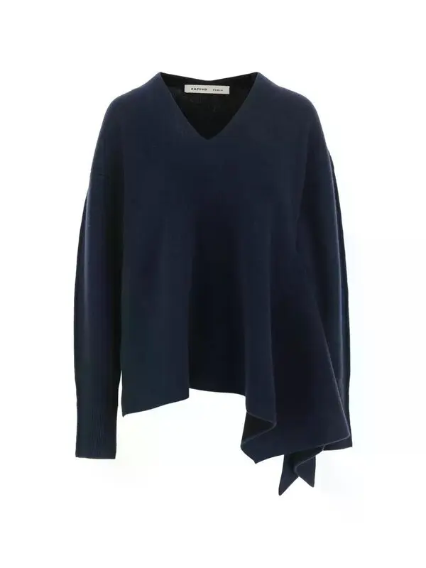 Carven Asymmetric V-neck Sweater - Blue