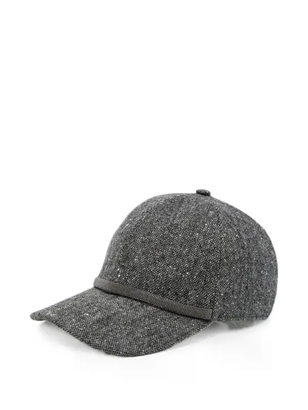 Brunello Cucinelli Monili-embellished Tweed Baseball Cap