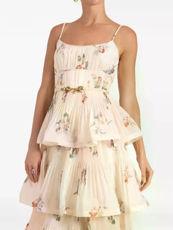 Zimmermann Pleated Tiered Midi Dress