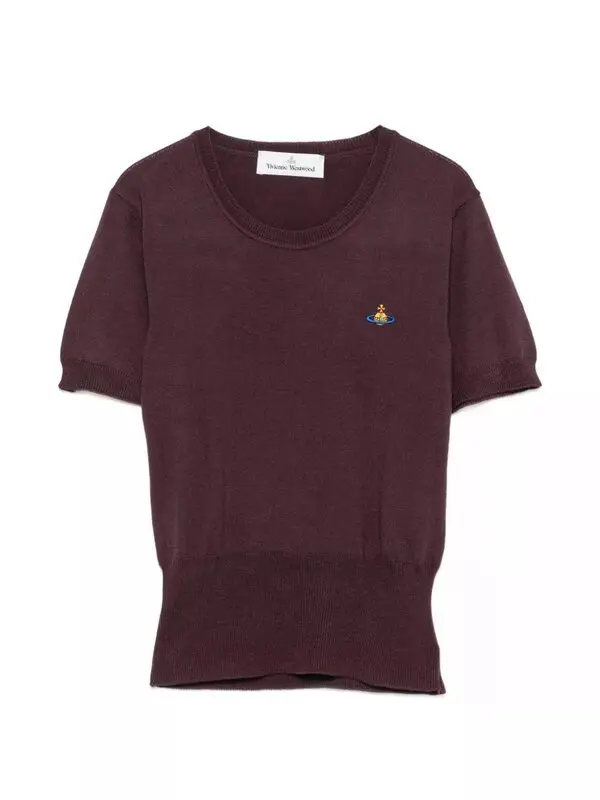 VIVIENNE WESTWOOD Bea Orb-embroidered Short Sleeve Sweater - Purple
