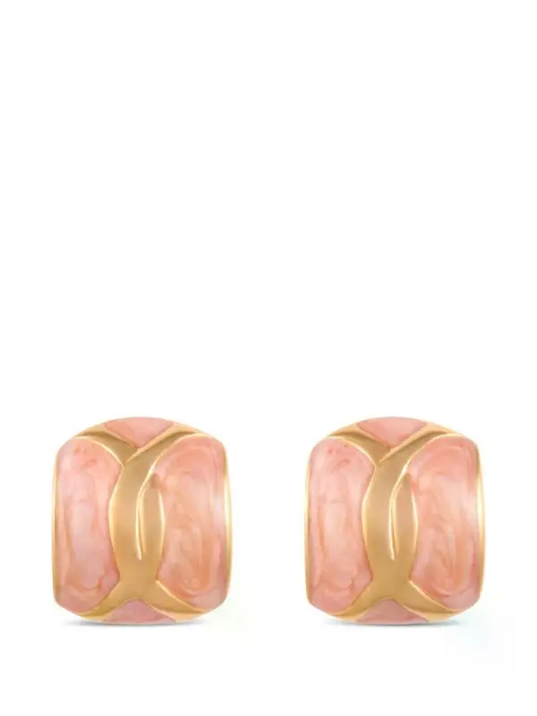 SUSAN CAPLAN 1990s Rediscovered Post-back Earrings - Pink