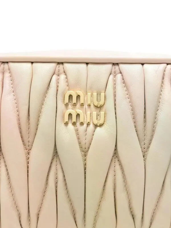 Miu Miu Matelassé Leather Shoulder Bag - Pink