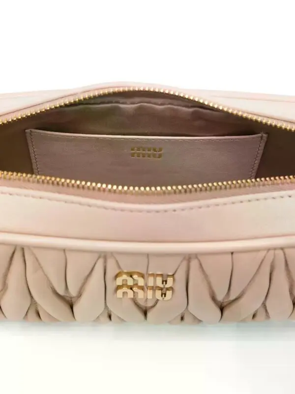 Miu Miu Matelassé Leather Shoulder Bag - Pink