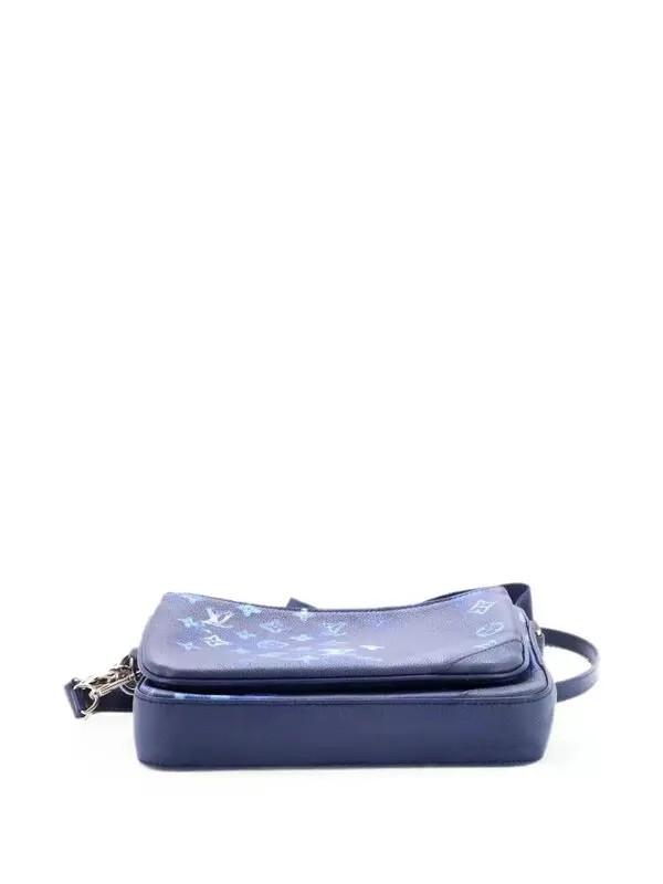 LOUIS VUITTON Trio Messenger Bag Limited Edition Monogram Ink Watercolor Leather - Blue