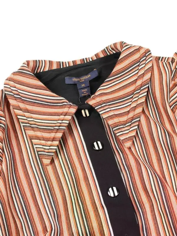 LOUIS VUITTON 2010s Striped Short-sleeve Mini Dress